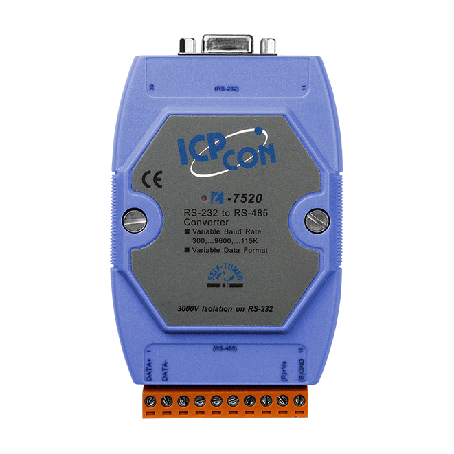 泓格模块_ICPCON_I-7520_RS-485转RS-232_上海栎帛电子科技_泓格科技大陆总代理