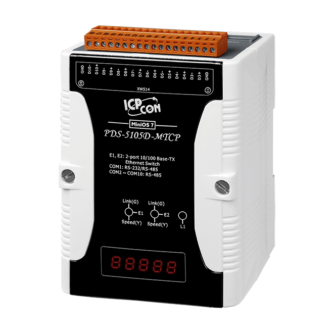 泓格_ICPCON_PDS-5105D-MTCP_多串口服务器_泓格科技大陆公司_上海栎帛电子科技有限公司