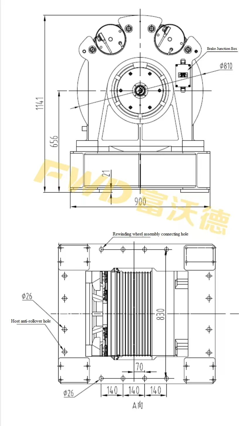 Double Wrap Gearless Traction Machine Supplier-Low Noise-Forvorda