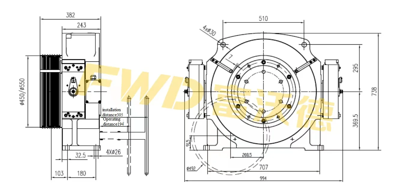 Low Noise Gearless Traction Machine Manufacturer-Supplier-FORVORDA