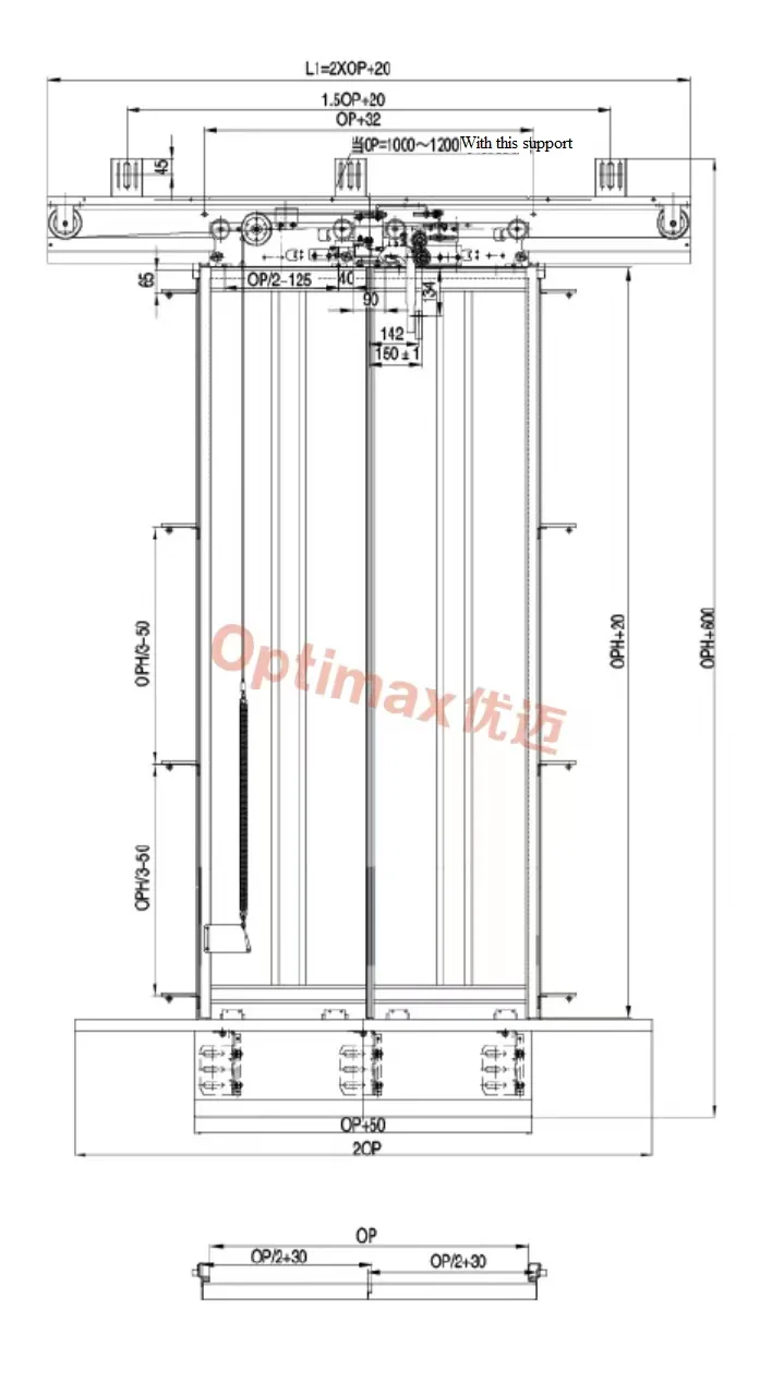 Center Opening Elevator Fire Door Operator-Supplier-Dealer-Optimax