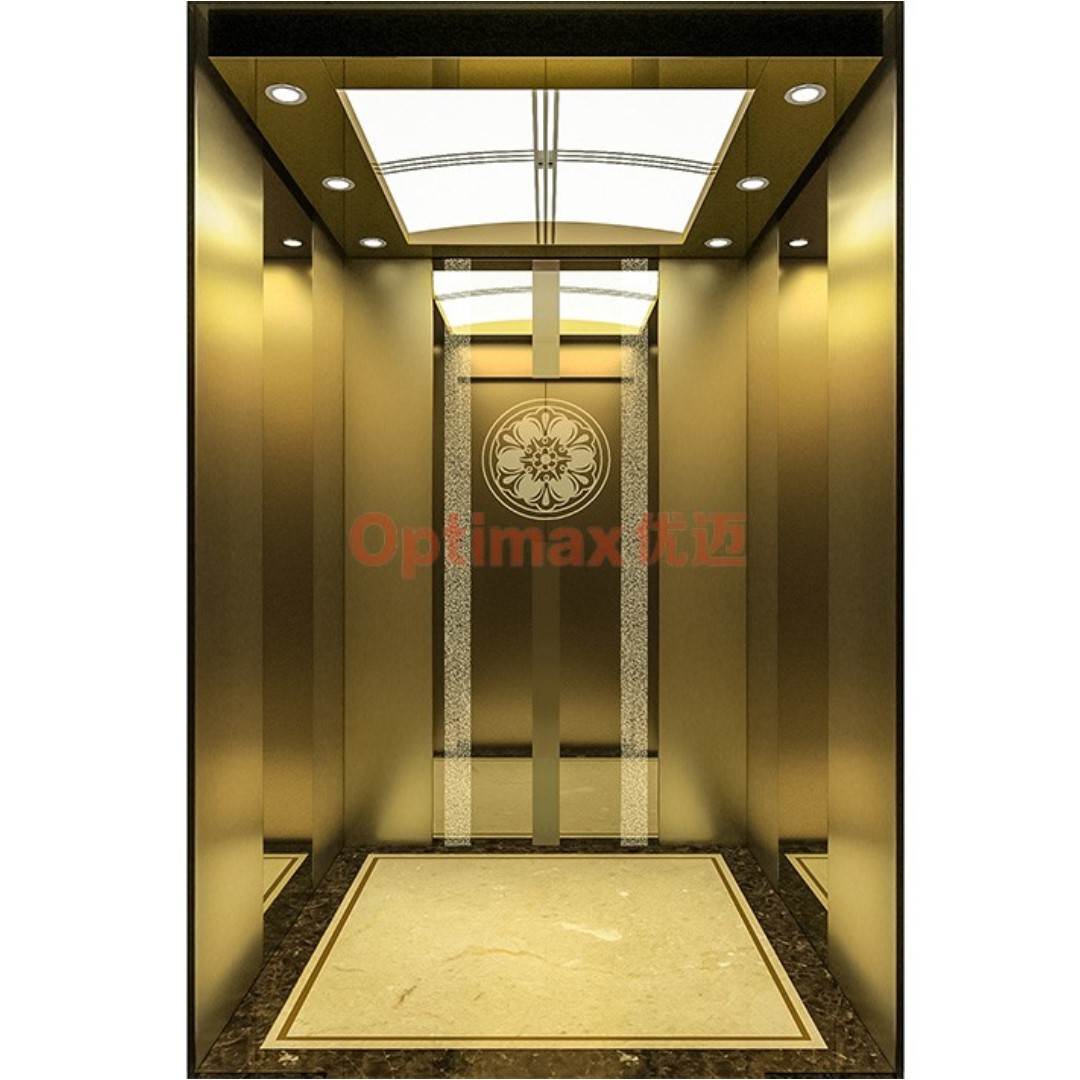 Titanium-Plated Gold Passenger Lift Cabin Design-Supplier-Company-Optimax