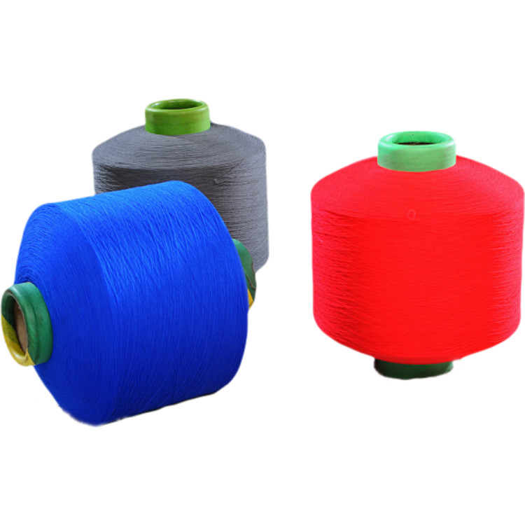 Polyester Textured filament air crochet Yarn Dty 75D Ring 100D/96F SD HIM for elastic tape socks ...