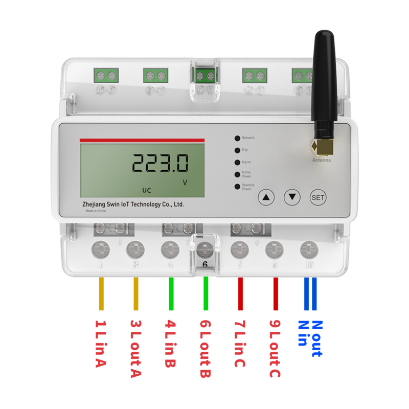 S485H3(RS485 DIN Rail Current Transformer)Three Phase Smart Current ...