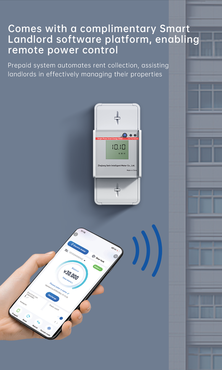 SG1 (Bluetooth Gateway DIN Rail) Single Phase Smart Electric Meter ...
