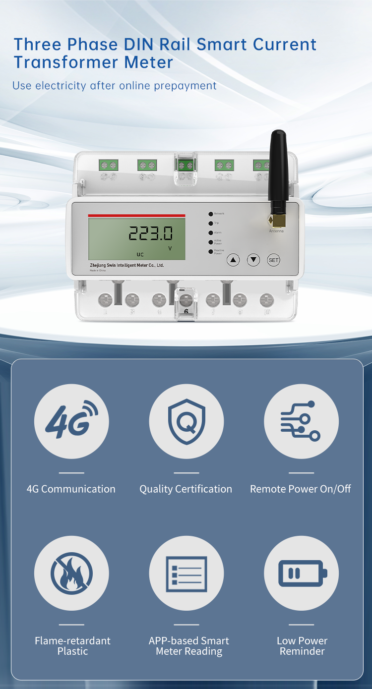 S4GH3(4G DIN Rail Current Transformer)Three Phase Smart Current ...