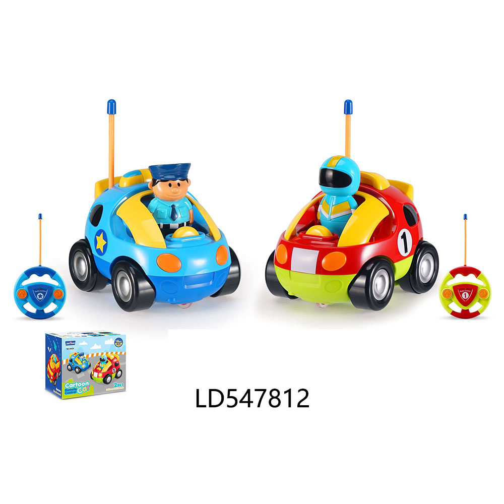 2-Channel RC Cartoon Police Car & Race Car Set - Mini Remote Control ...