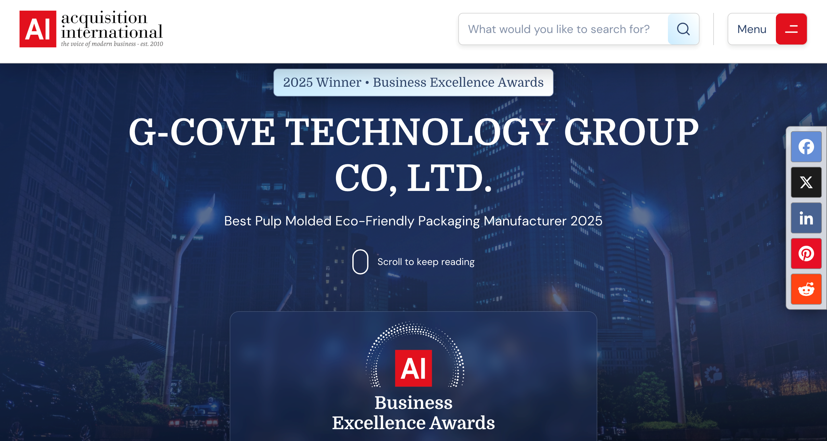 G-COVE Technology Group Honored with 2025 Business Excellence Award ...