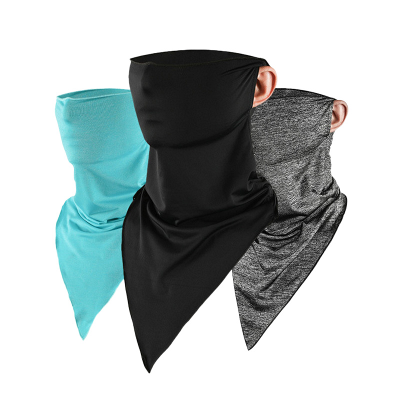 Summer ice silk triangular scarf sunscreen face mask