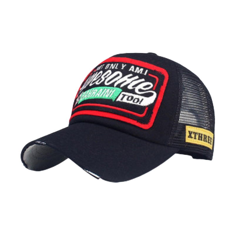 New style patch baseball cap with netting on the brim