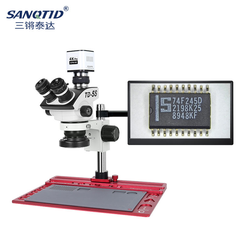 SANQTID-4K Dual Output Continuous Zoom Microscope 5S Universal Slide Series