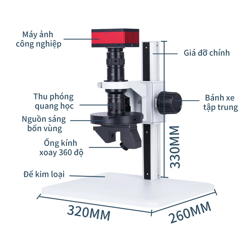 2D 3D Dual LED Auto Rotate Zoom Video Microscope 3840x2160 HD Stereo ...