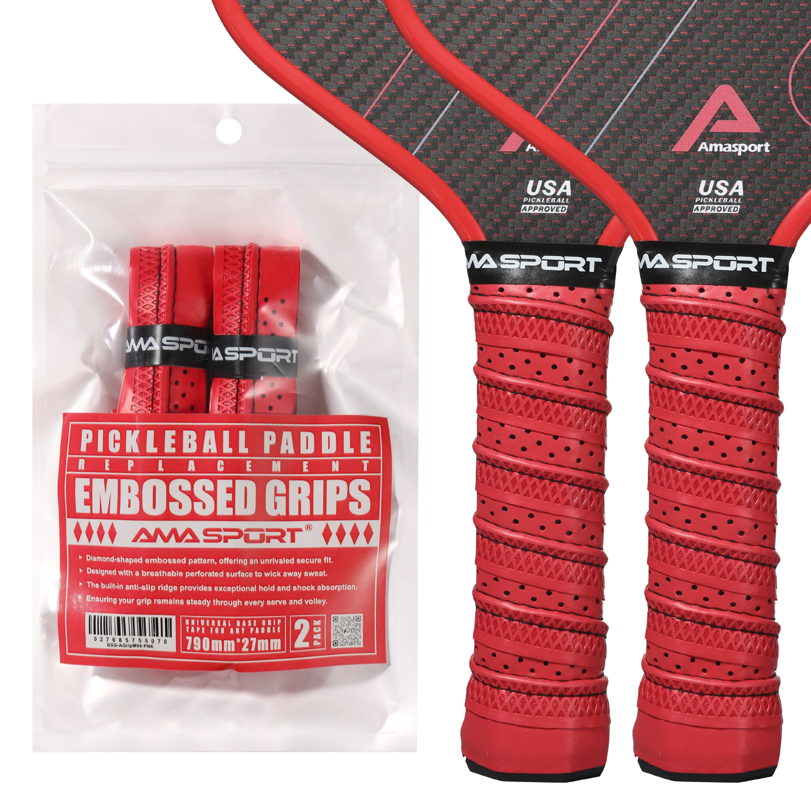 Pickleball Grip-M98-Red-Ama Sport