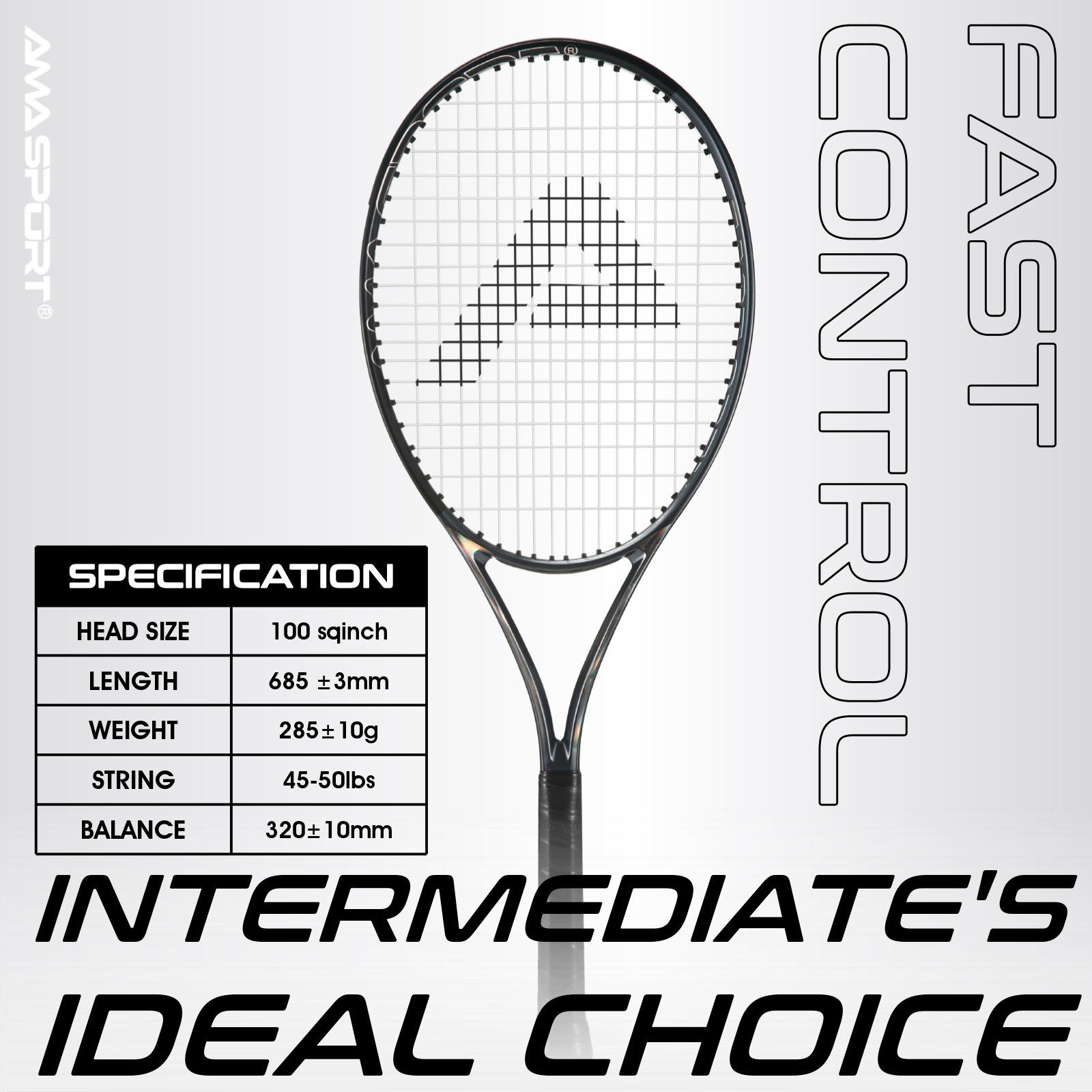 Tennis Rackets-Fast Control Gray-Ama Sport