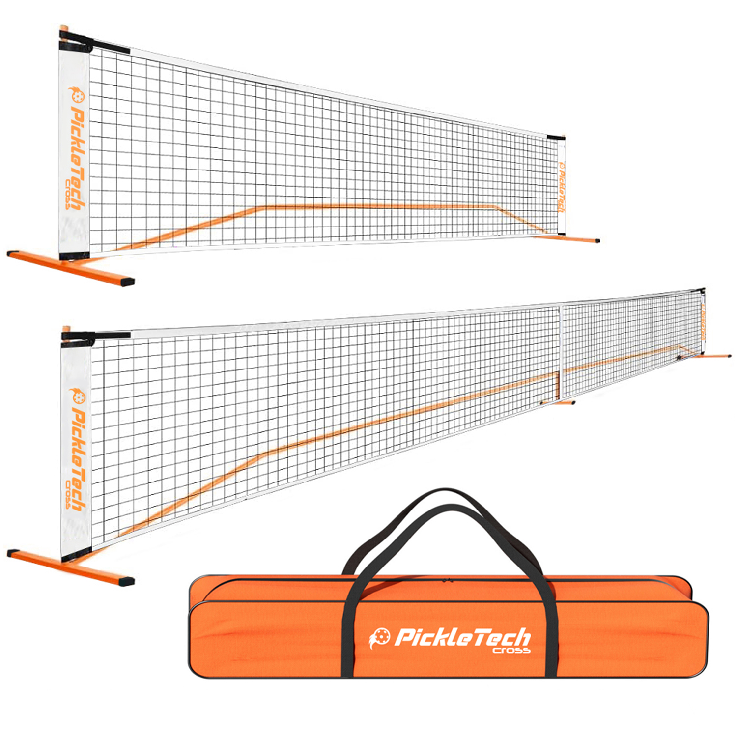 Portable Pickleball Net System-4.0 2In1 Orange-PickleTech
