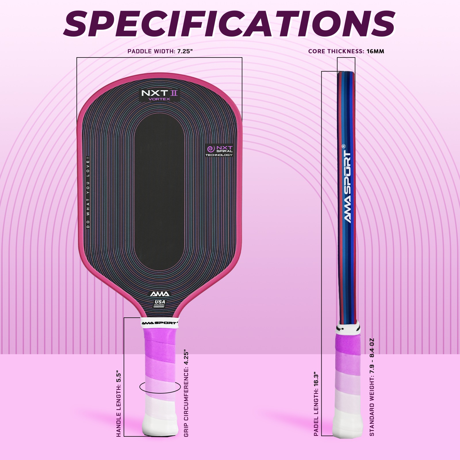 NXT II VORTEX Pickleball Paddle-Purple-Ama Sport