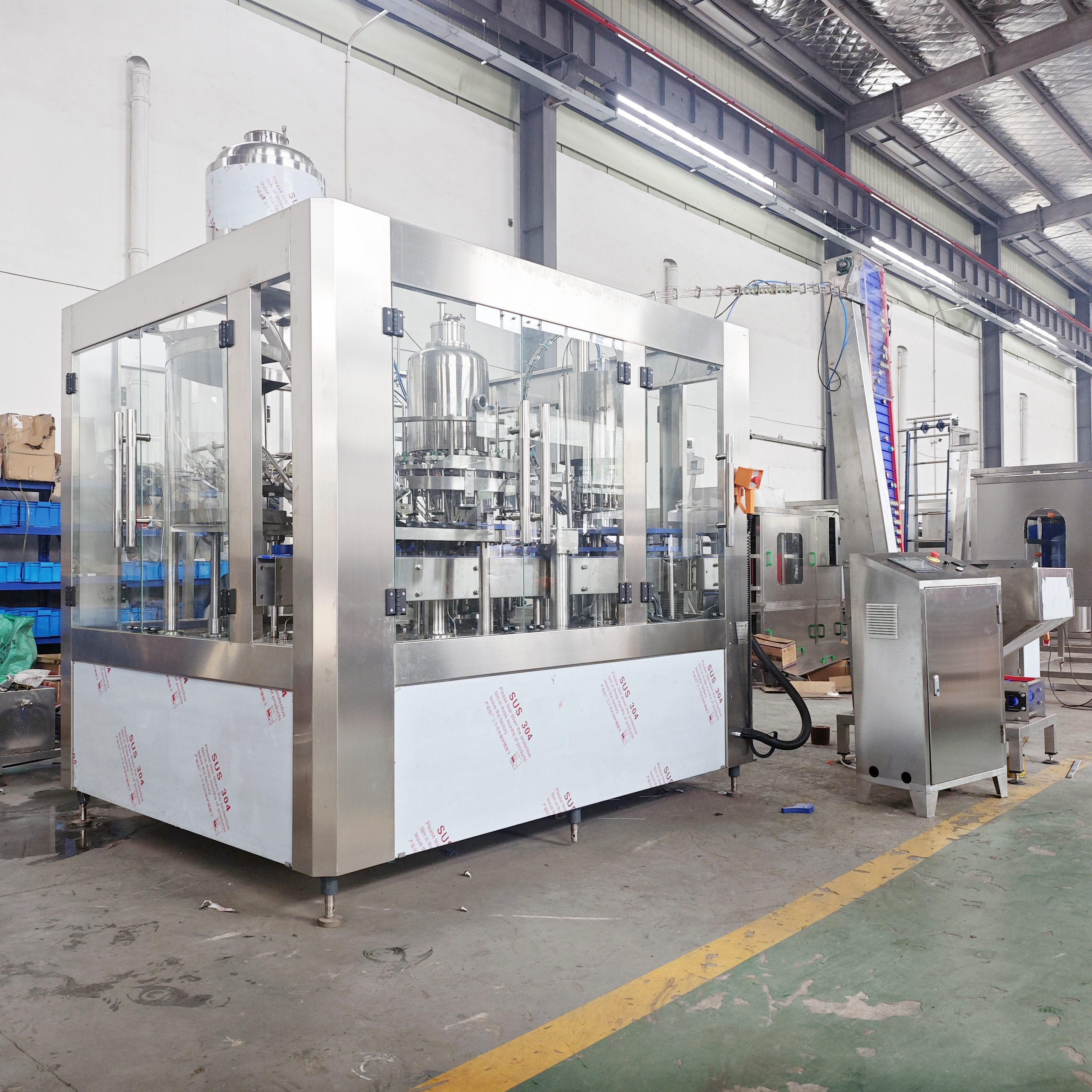 Glass bottle juice drink hot filling equipment