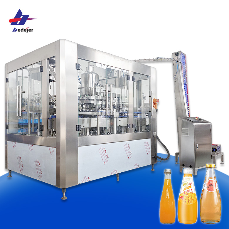 Glass bottle juice drink hot filling equipment