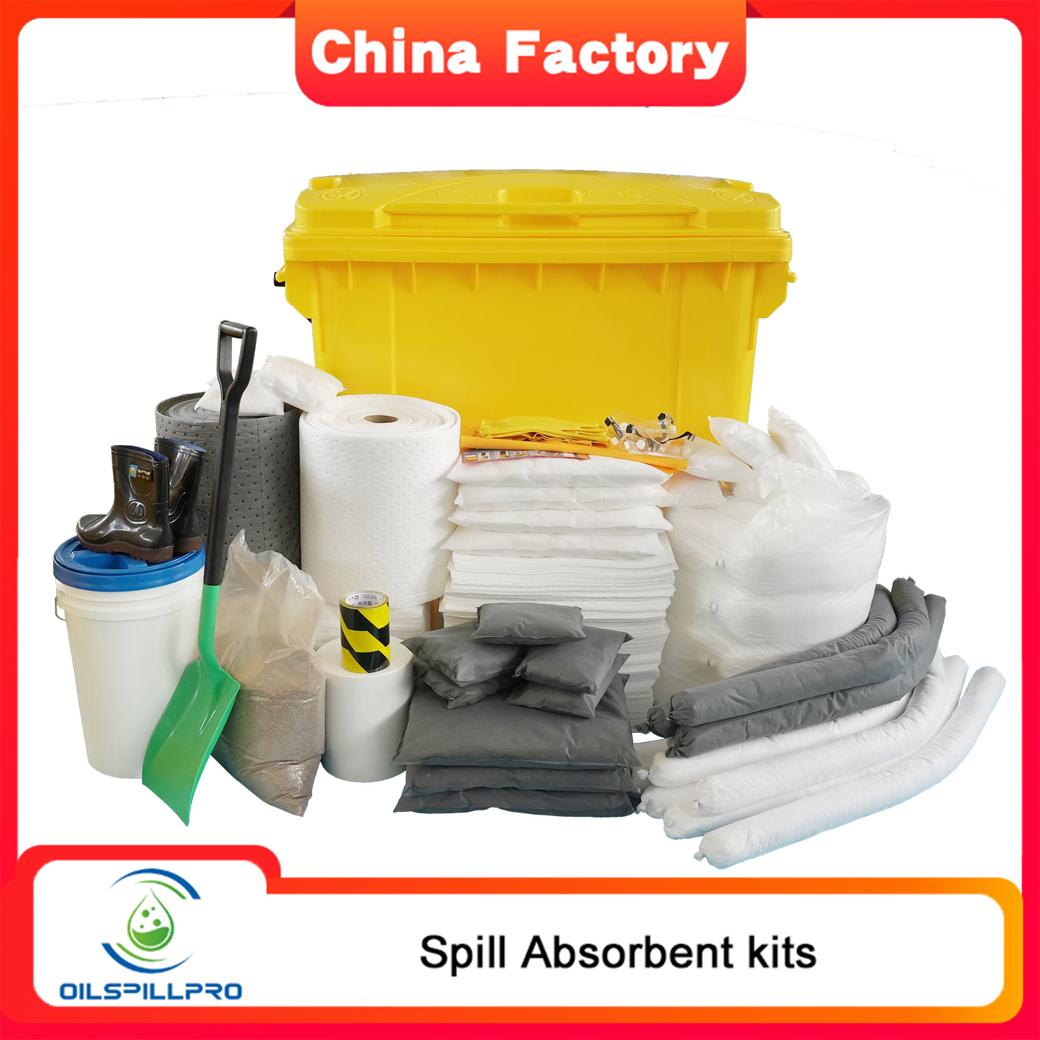Large Capacity Wheelbin Absorbent Spill Kit | Oilspillpro