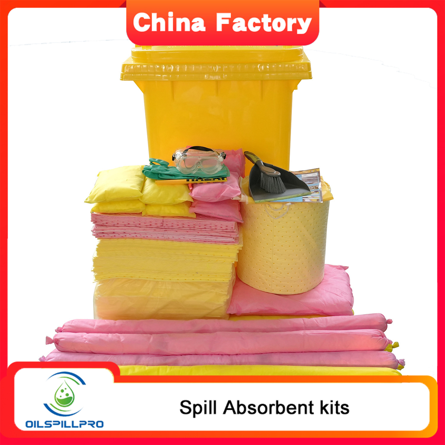 360L Wheelin Bin Chemical Absorbent Spill Kit | Oilspillpro