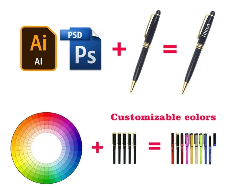 Aluminum Hexagonal Barrel Retractable Ball Pen Golden parts