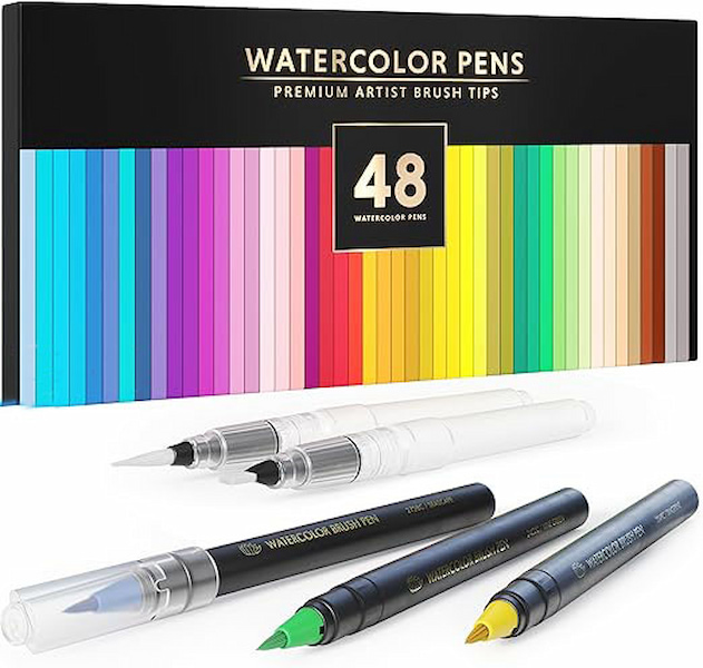 Multi-Color 48 Premium Watercolor Brush Pens