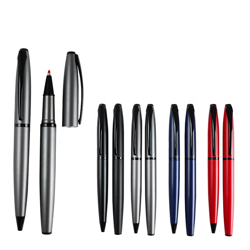 Metal Ballpoint Roller Pens 0.5mm Blue Ink Smooth Writing