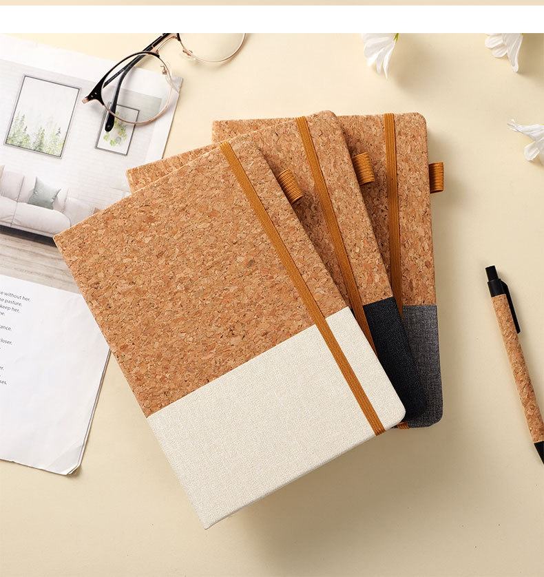 A5 90 Sheet Notebook Leather Cover School Ball Pen