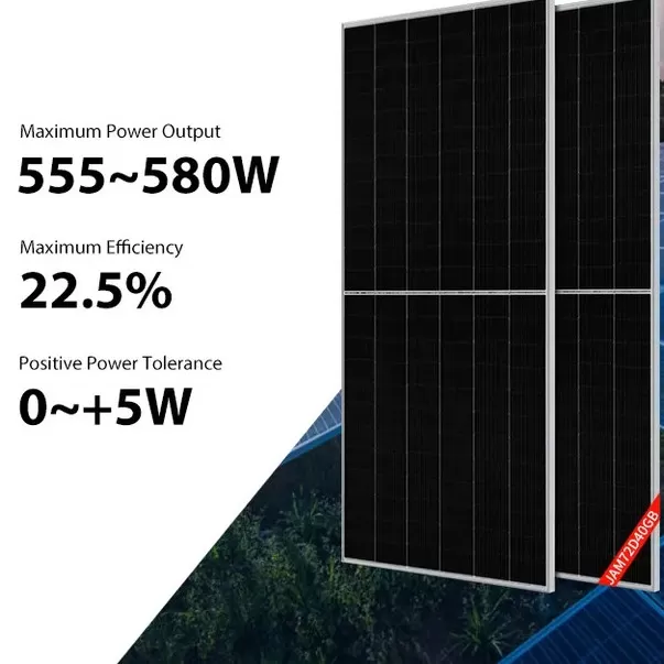 555W 560W JA Solar Panel 565W 570W 575W 580W Ja Solar All Black Panels ...