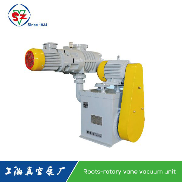 Roots-rotary vane vacuum unit (the backing pump is equipped with a new ...