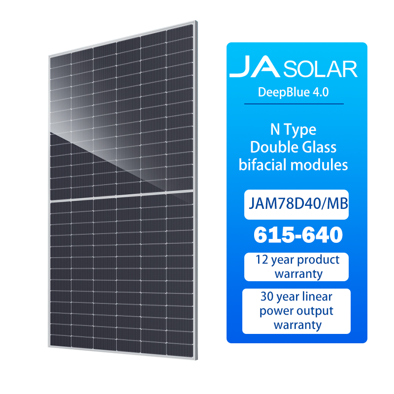 JA Solar JAM54D40MB-615W-620W N Type Double Glass Bifacial Modules