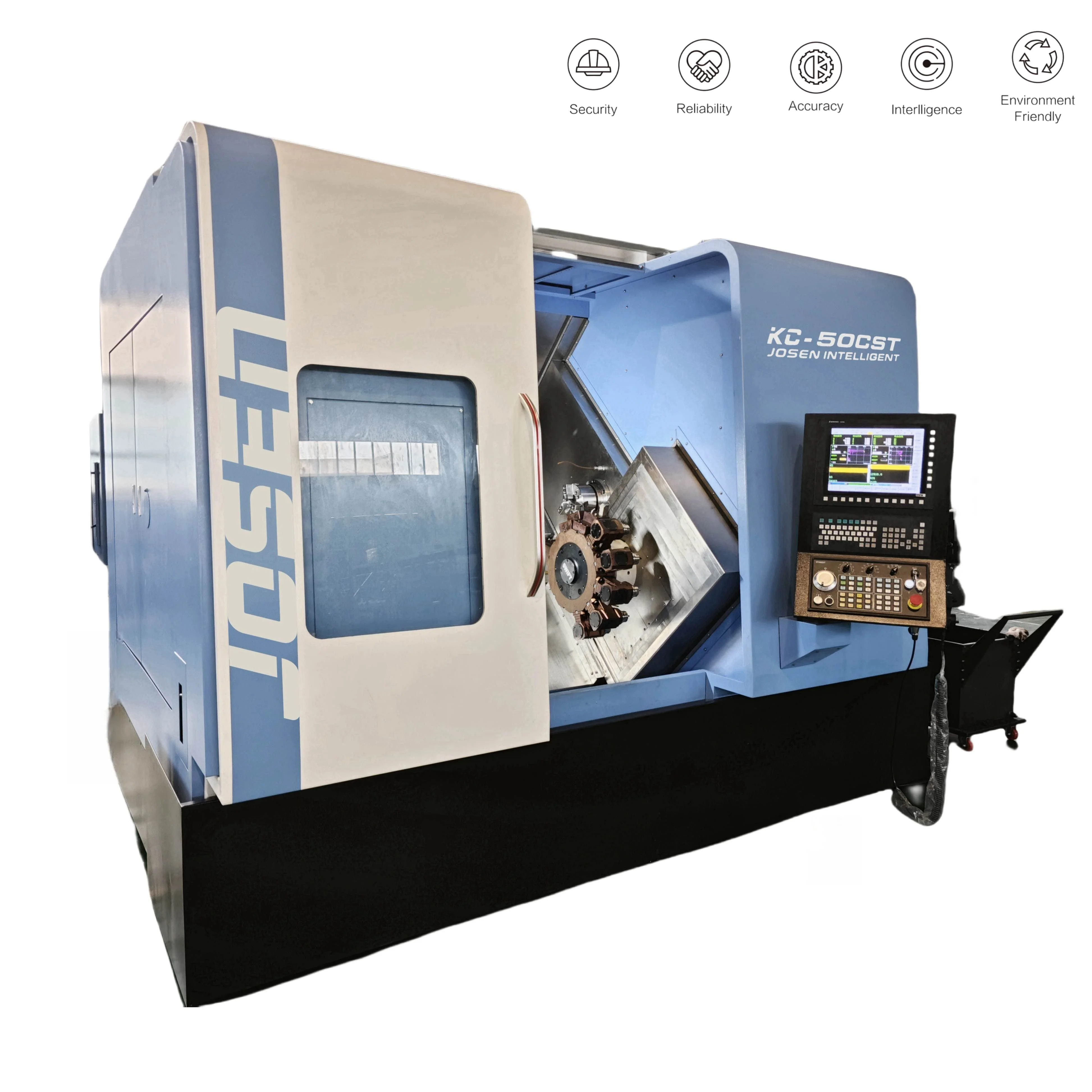 KC-50CST Double-spindle and Double-turret Turning-milling Compound ...