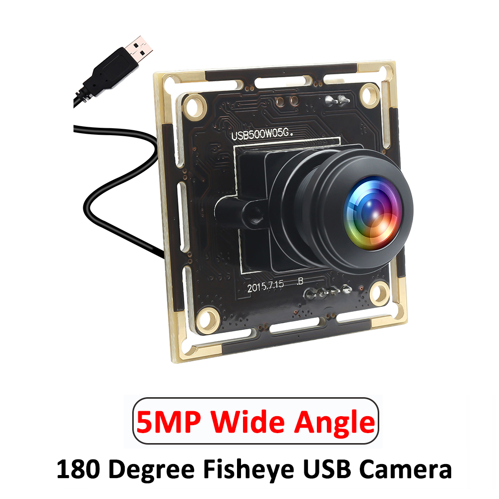 5MP High Resolution Webcam 170 degree lens HD Wide Angle USB Camera ...