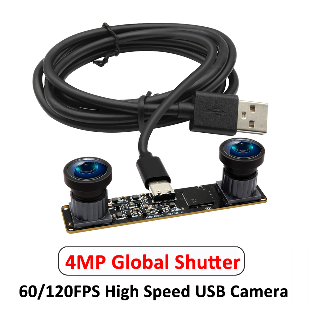 ELP 120FPS Global Shutter 3D Stereo Dual USB Camera 4MP 1200P 60FPS Synchronization No ...