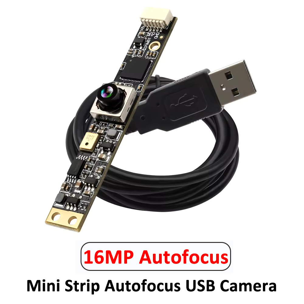 ELP 16MP Autofocus Mini Strip USB Camera Module Wide Angle 100 Degree ...