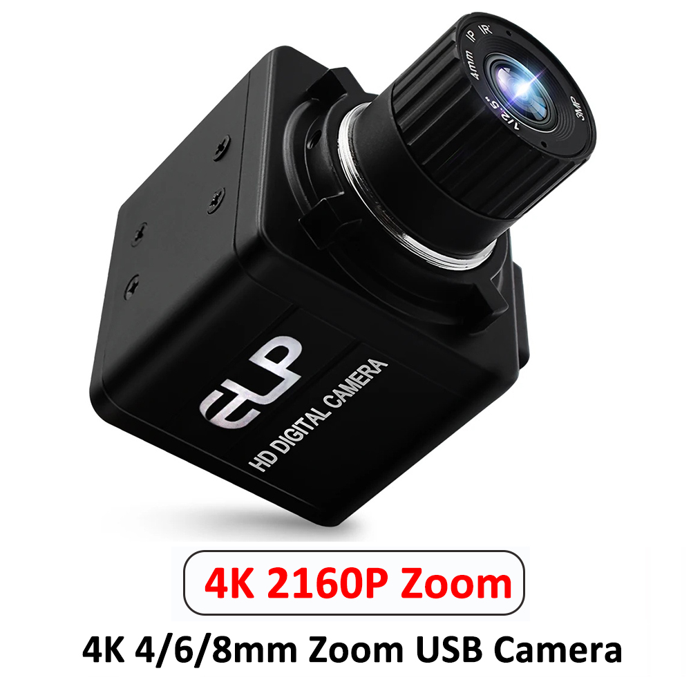 ELP 4K 2160P USB Zoom Camera High Speed 30fps IMX415 with 4mm Varifocal ...
