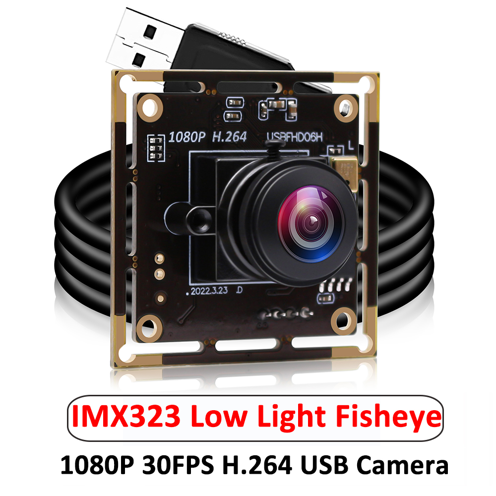 ELP 2MP Wide Angle Fisheye Low Light USB Camera Module HD 1080P 30fps ...