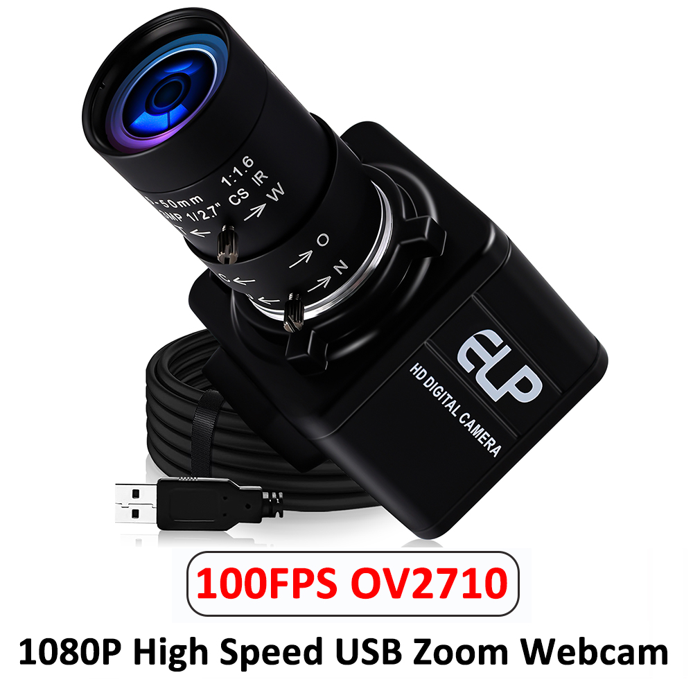 ELP 2MP Full HD 30fps 60fps 100fps USB Webcam Varifocal CS Lens OV2710 ...
