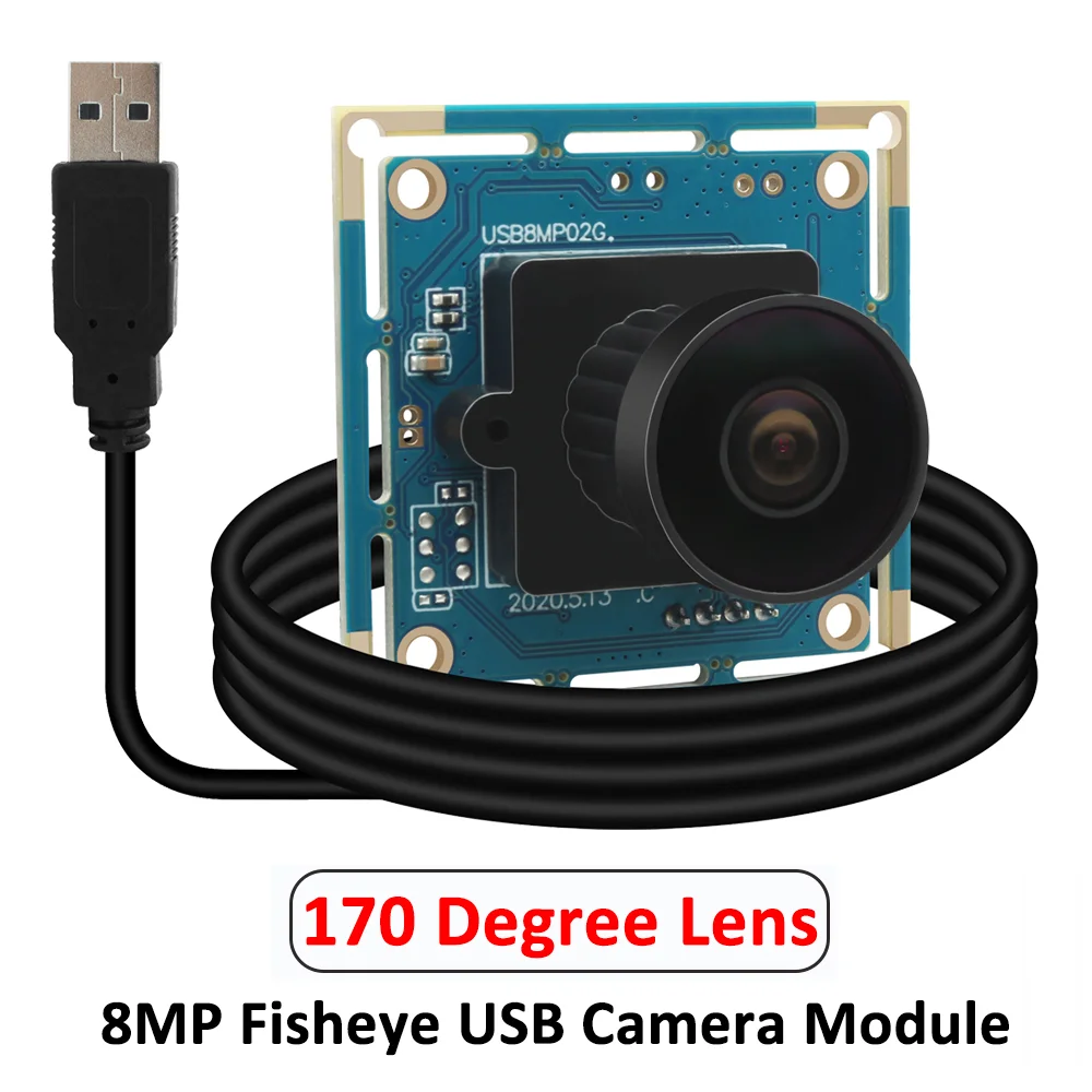ELP 8MP USB Camera Module with 170 Degree Fisheye Lens for Computer 4K ...