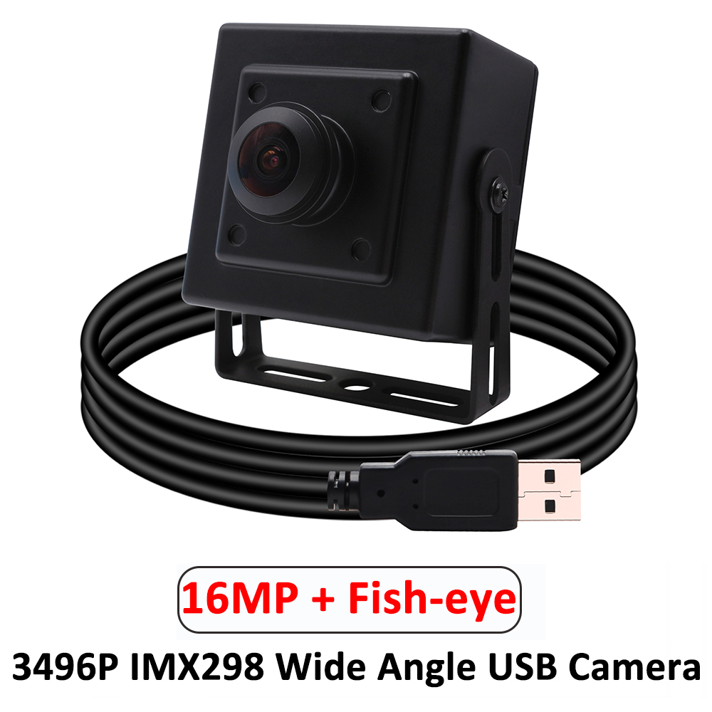 ELP 16MP 180 Degree Fisheye USB Webcam for Computer IMX298 Mini UVC ...