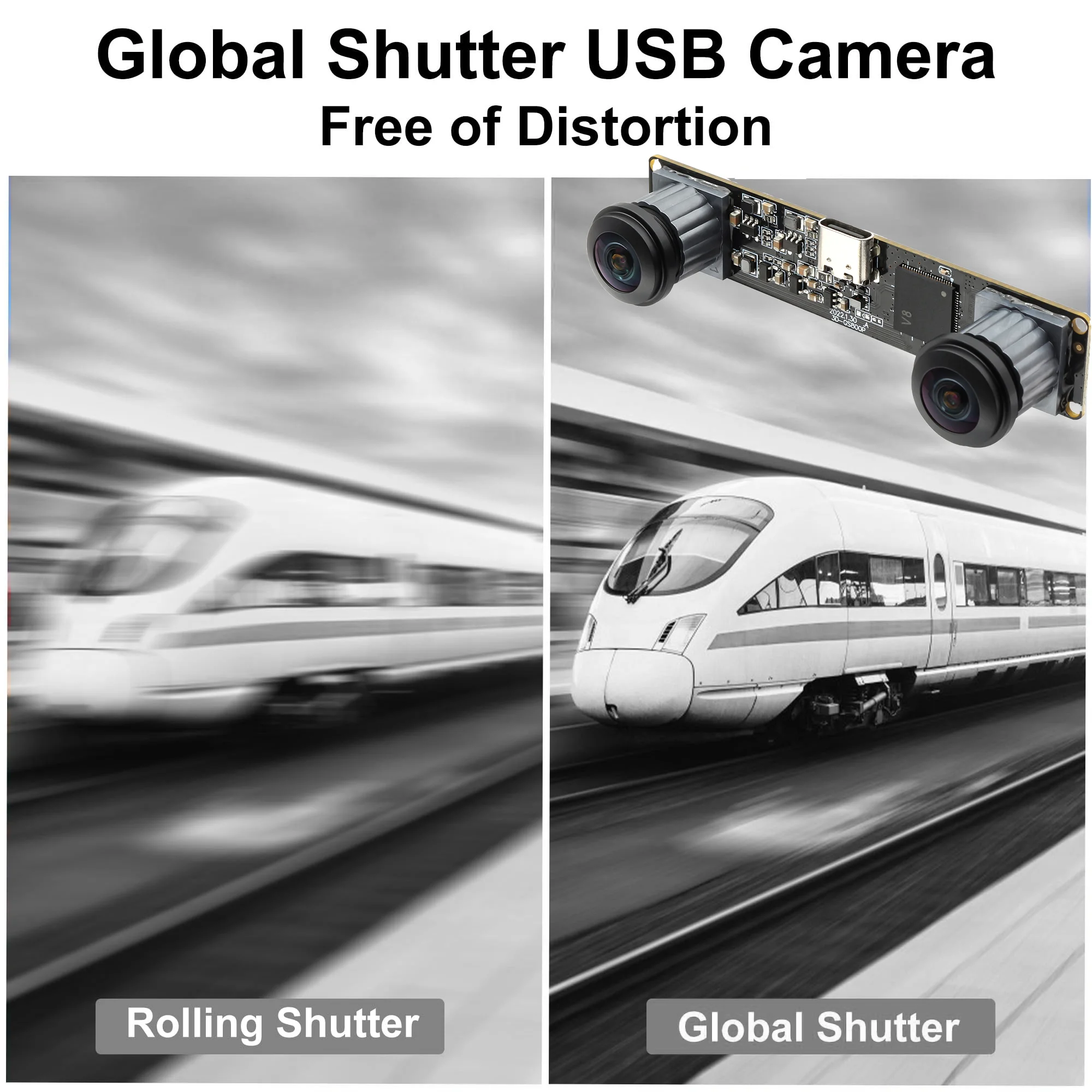 ELP 210FPS/120FPS 800P Monochrome Global Shutter USB Camera Module High ...