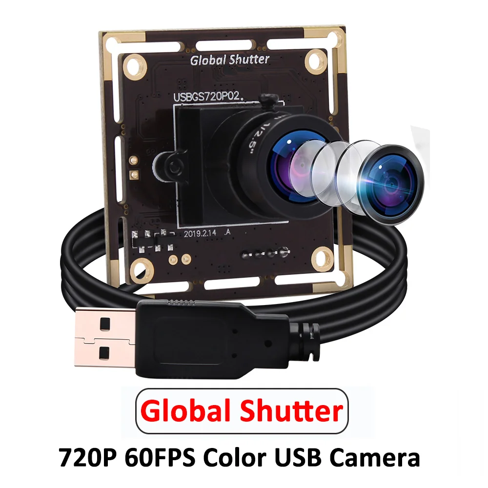 ELP 1280*720P 60fps High Speed Color Global Shutter USB Camera Module ...