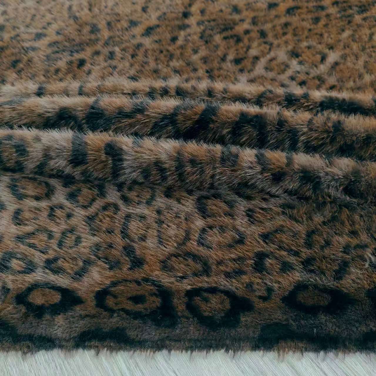 Leopard Print Faux Mink Fur Fabric - BiSummit Quality