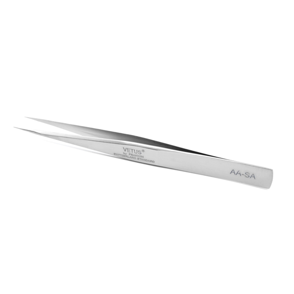 125mm Stainless Steel Tweezers Straight, Very Fine, Sharp - VETUS