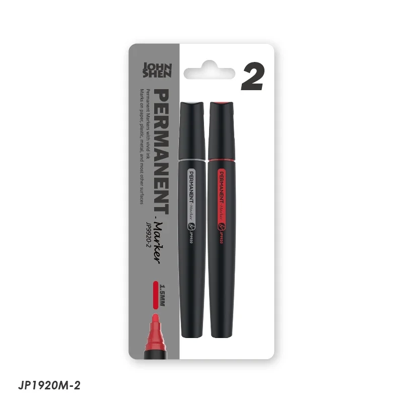 Different types and color options of permanent markers