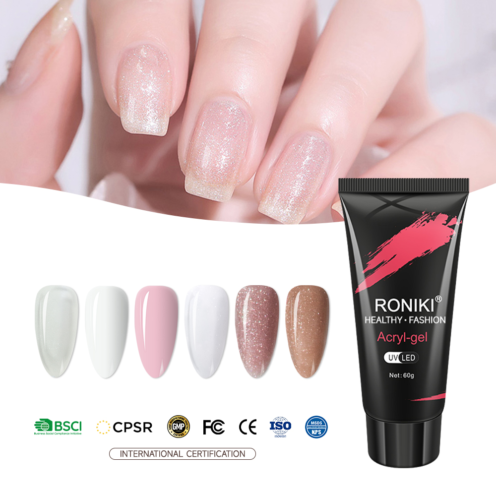 RONIKI Poly Gel | Color Glitter Acrylic Polymer Gel Bulk